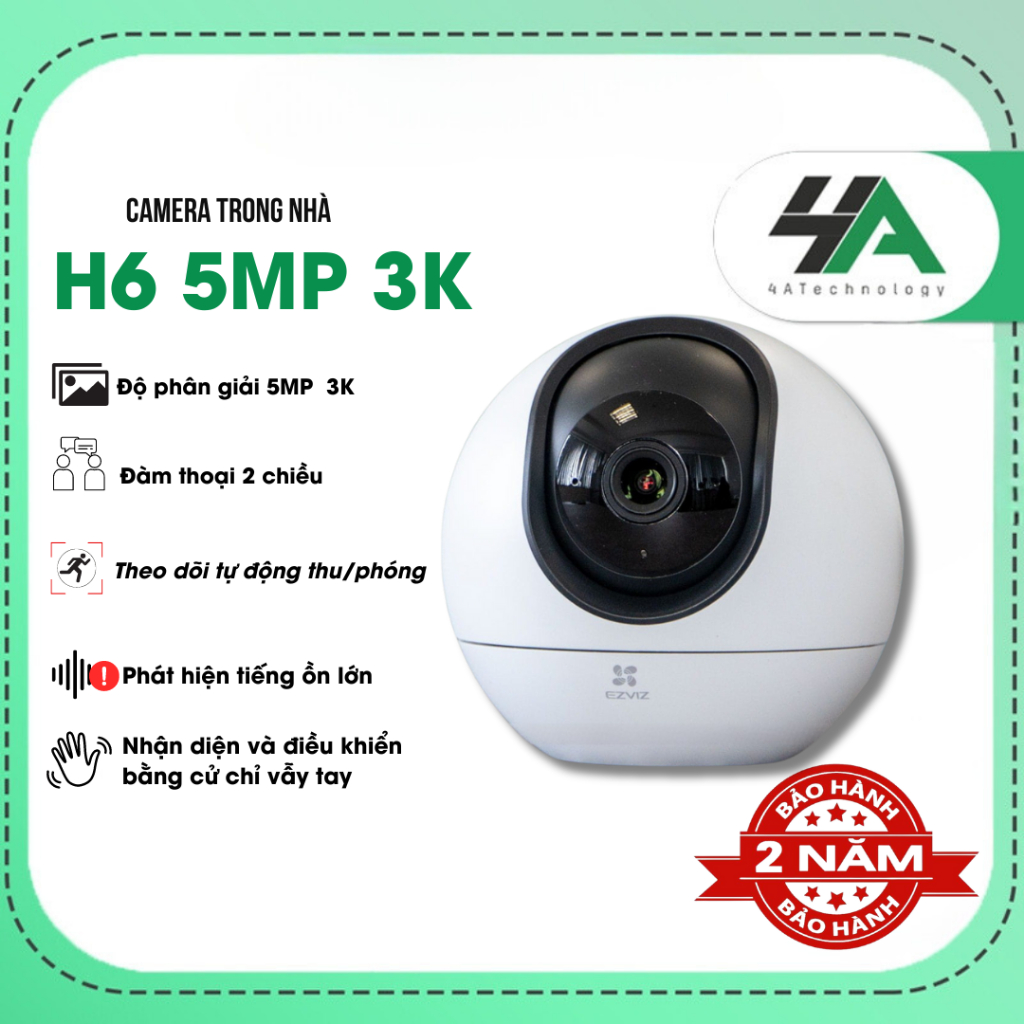 Camera wifi AI Ezviz quay 360 Độ, H6 E6 H7C ống kính kép 4MP 5MP 3K ...