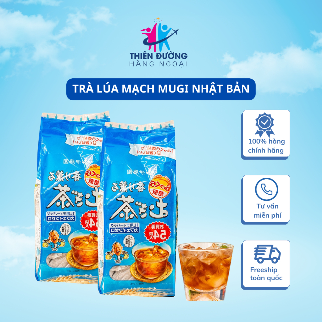Trà lúa mạch Mugi Nhật Bản bịch to 54 túi lọc, trà Mugicha ông già ...