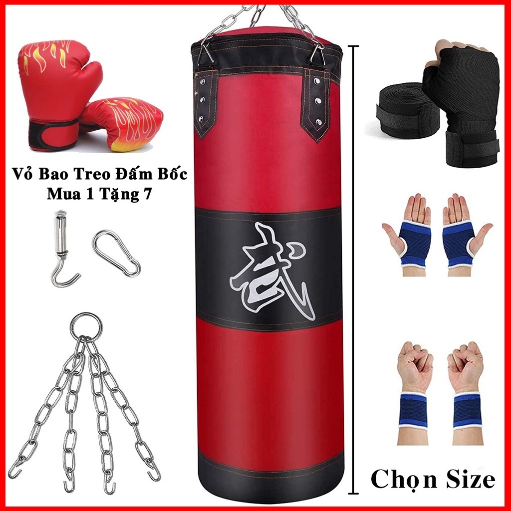 Vỏ Bao Đấm Bốc Treo Tường 3 Lớp Cao Cấp – Chọn Size - Mua 1 Tặng 7 Phụ ...