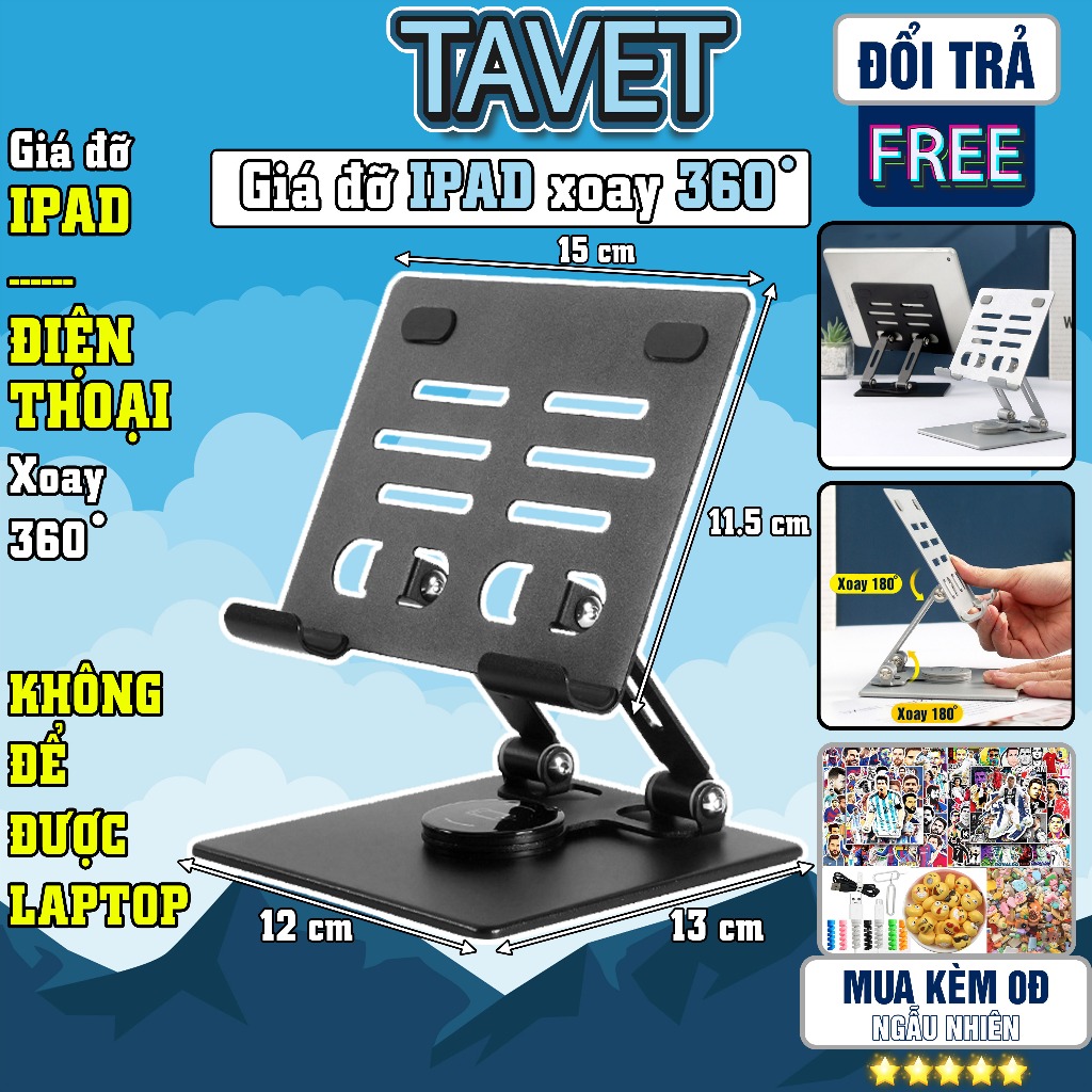 Giá Đỡ Ipad Máy Tính Bảng Chân Xoay 360 Độ Có Thể Gấp Gọn Thiết Kế Tản ...