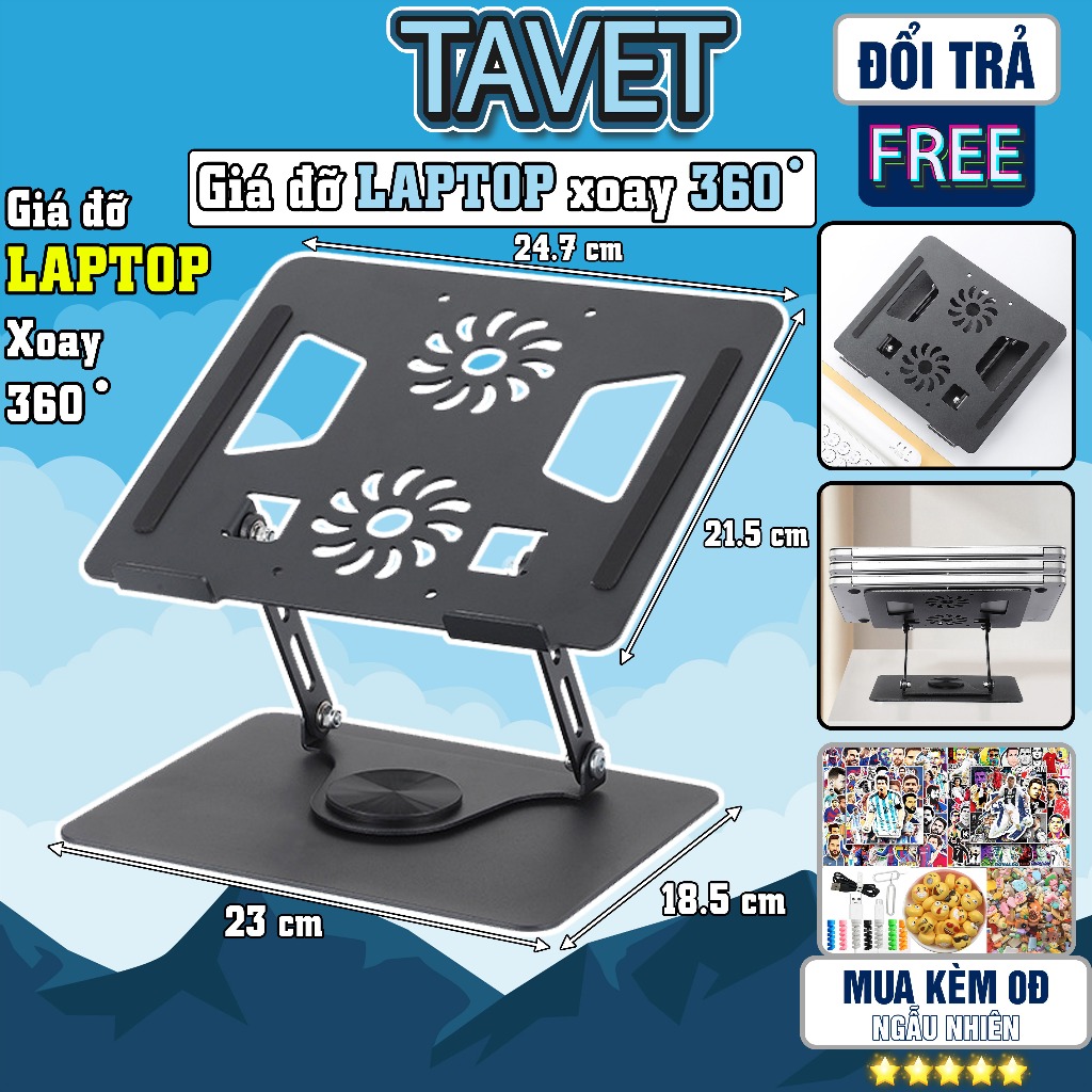 Giá Đỡ Laptop Xoay 360 Độ Kệ Đỡ Tản Nhiệt Stand Hợp Kim Nhôm Kệ Nâng ...
