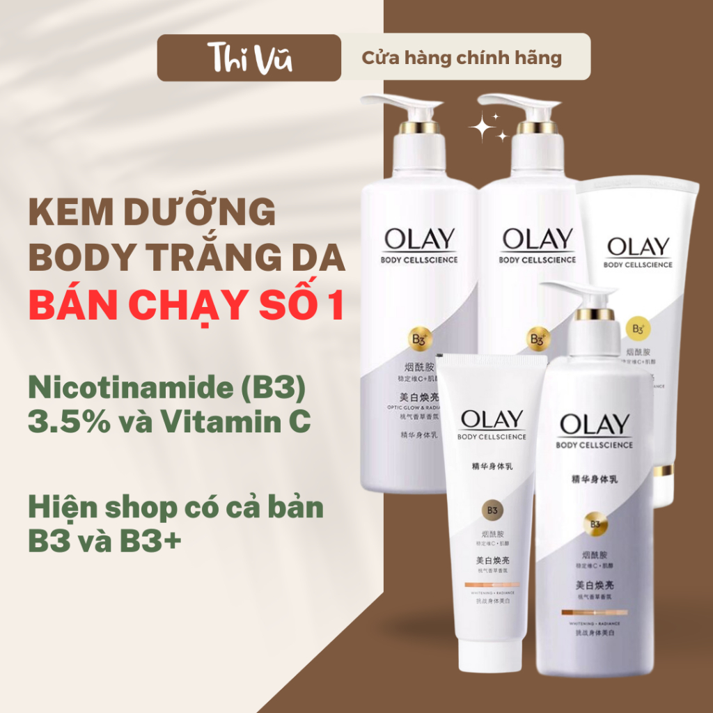 Sữa dưỡng thể Olay B3 Retinol Vitamin C trắng sáng ngừa lão hóa 250ml 85ml - Thi Vũ | Shopee ...
