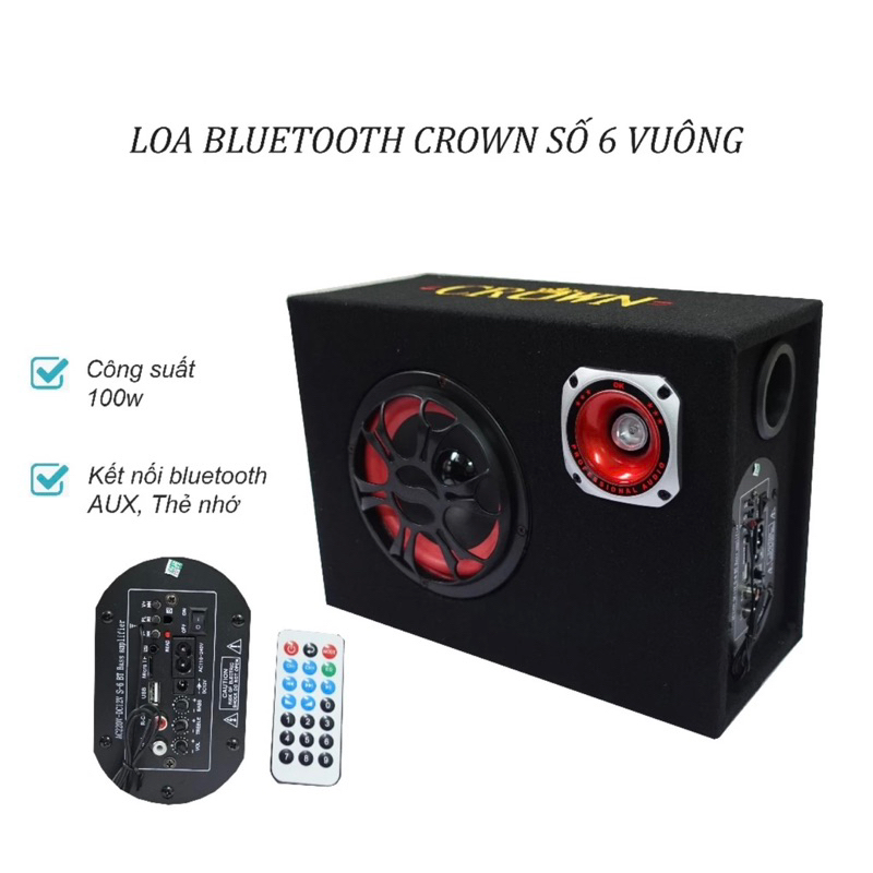 Loa CROWN 6 vuông có bluetooth | Shopee Việt Nam