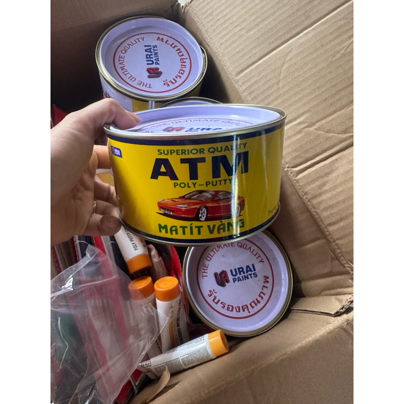 Bột trét đa năng ATM matit vàng bộ 1kg | Shopee Việt Nam