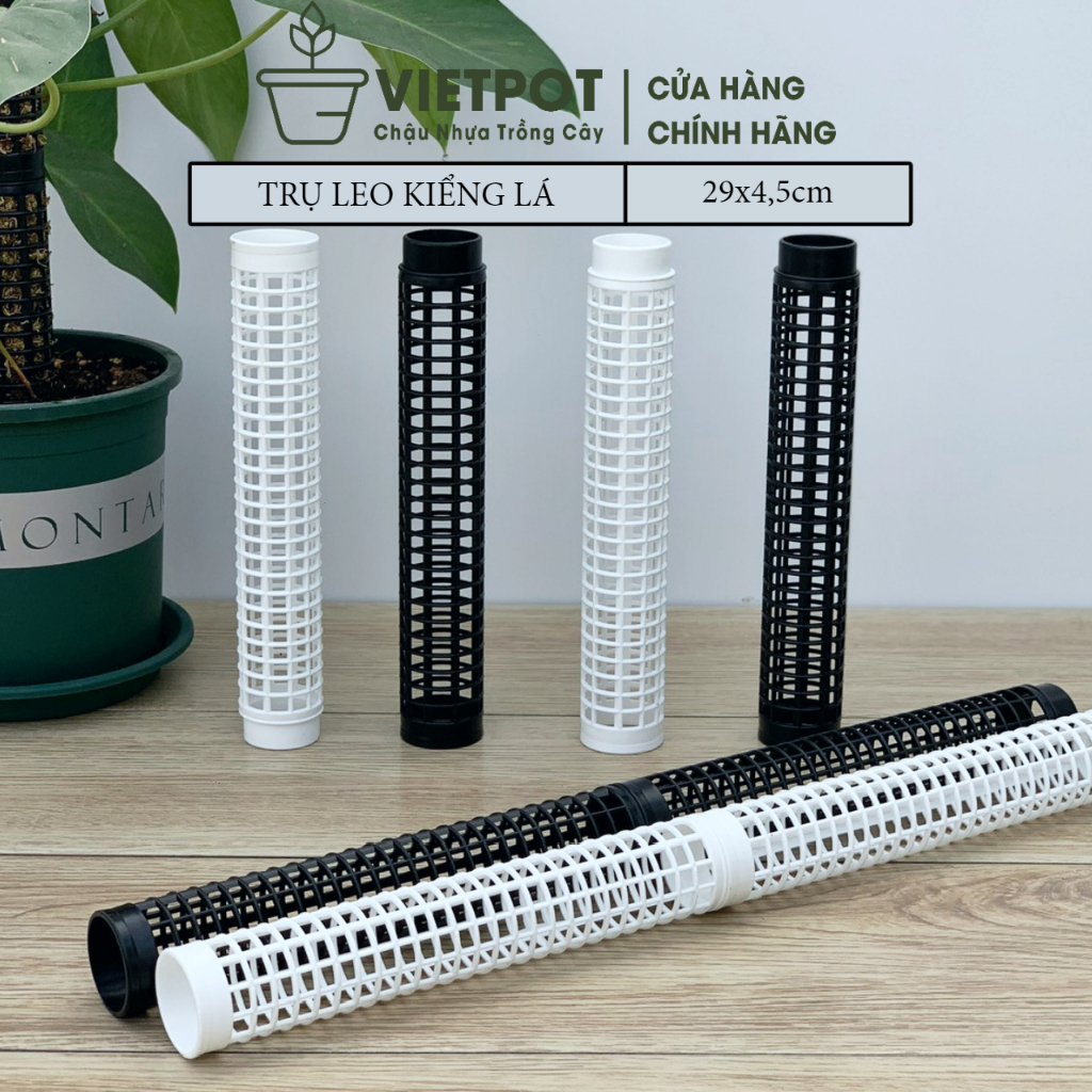 Trụ nhựa VIETPOT, mã 22, size 29x4.7cm, gắn chậu trồng cây cho cây leo ...