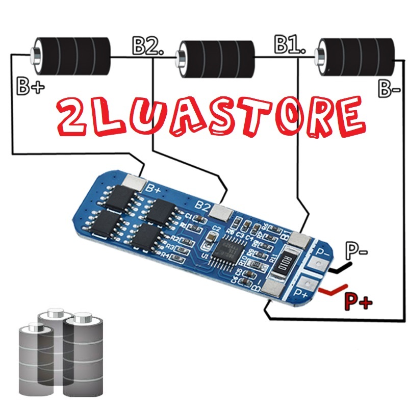 Mạch bảo vệ pin 3S 10A - 12.6V bảo vệ pin 18650 pin lipo li ion 3.7V ...