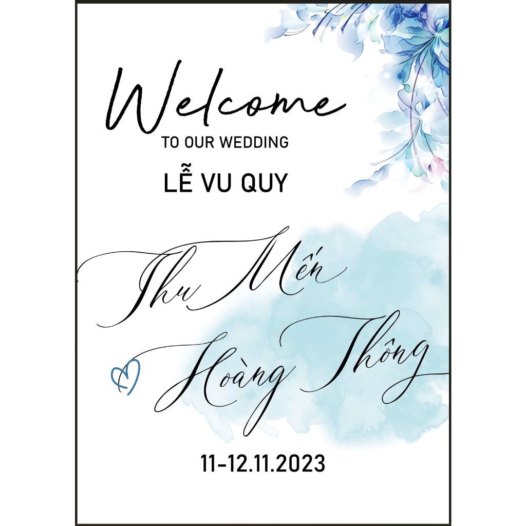 Bảng Welcome 50x70cm Loang Màu - BẢNG TÊN ĐÁM CƯỚI, SINH NHẬT, LỄ TIỆC ...