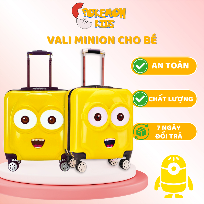 Vali kéo du lịch trẻ em Minion size 18 inch nhựa PC+ABS cao cấp chịu ...