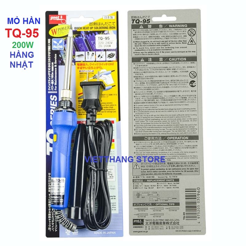 Mỏ hàn Nhật TQ95 TQ-95 200W và KS-R60 ( KS60R ) 45W Chính hãng GOOT ...