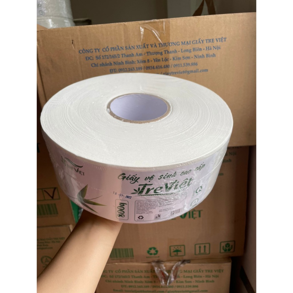 Giấy vệ sinh công nghiệp cuộn lớn 500g,600g,700g,800g-Hàng chính hãng | Shopee Việt Nam