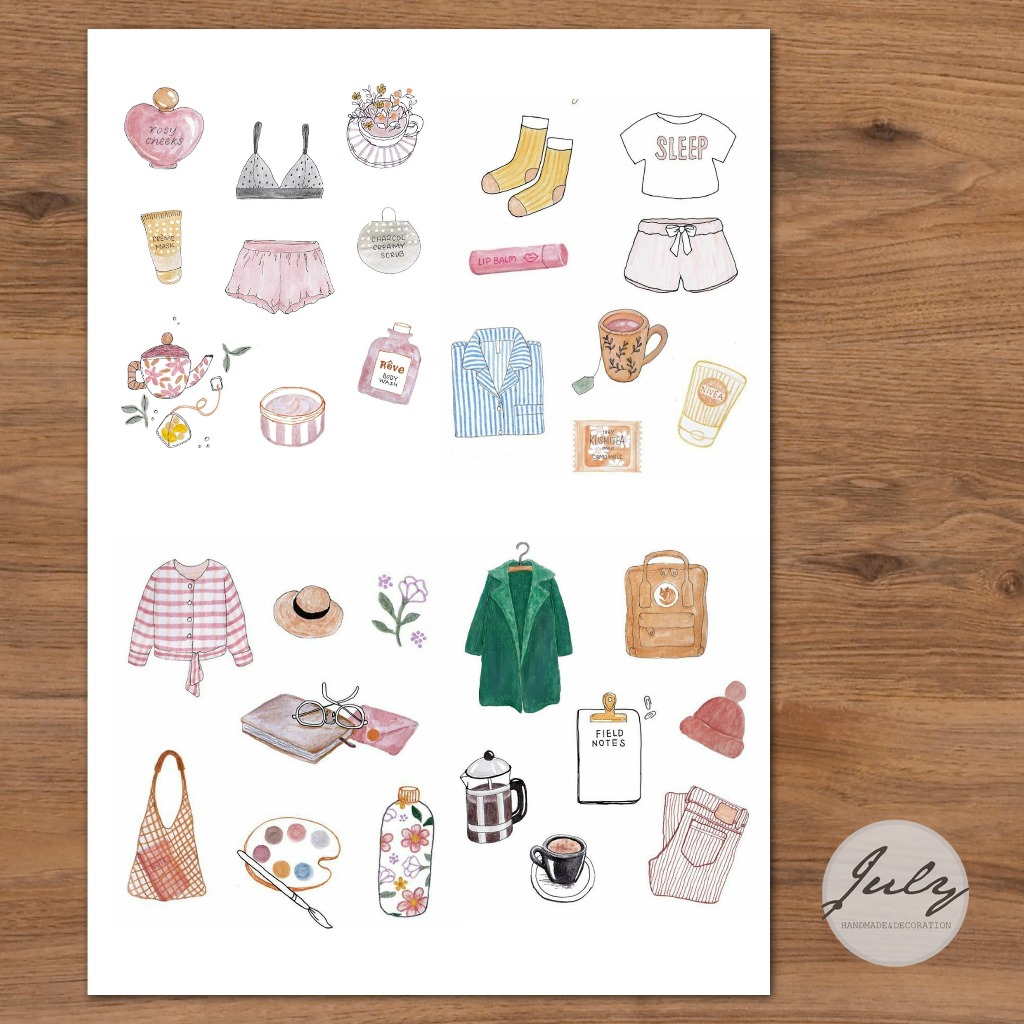BỘ STICKERS KHỔ A4 - Mellow Days (Mã SP: 07126) | Shopee Việt Nam