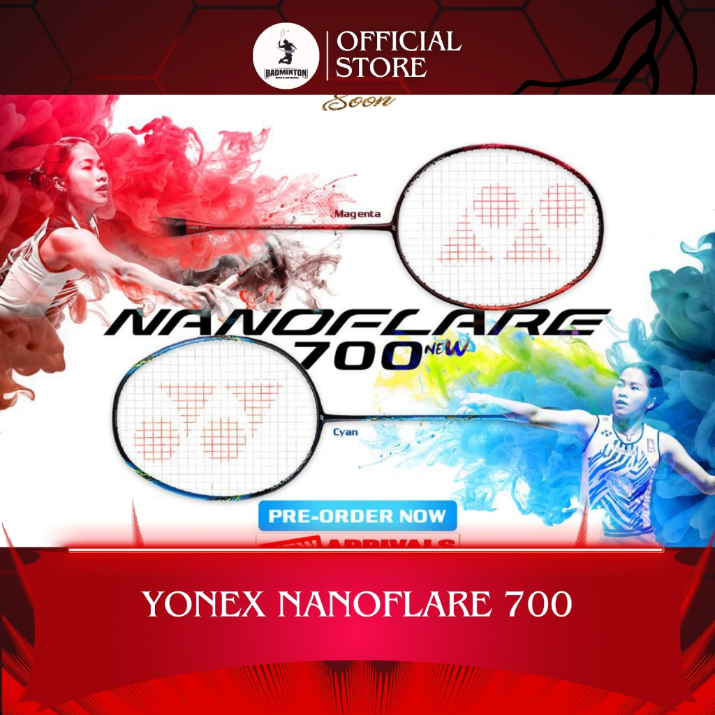 Vợt cầu lông (ms12) Yonex Nanoflare 700 Red full carbon căng sẵn 10kg, vợt cầu lông tấn công cao ...