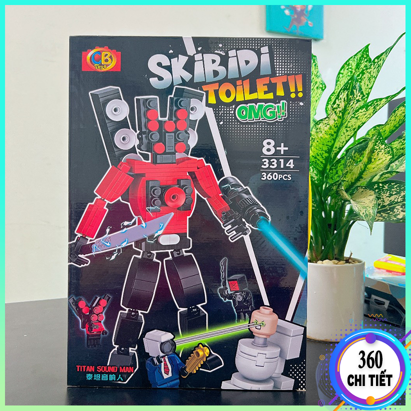 Bộ Skibidi Toilet Titan Sound Man 360CT cao 23cm, Mô hình lắp ráp Titan ...