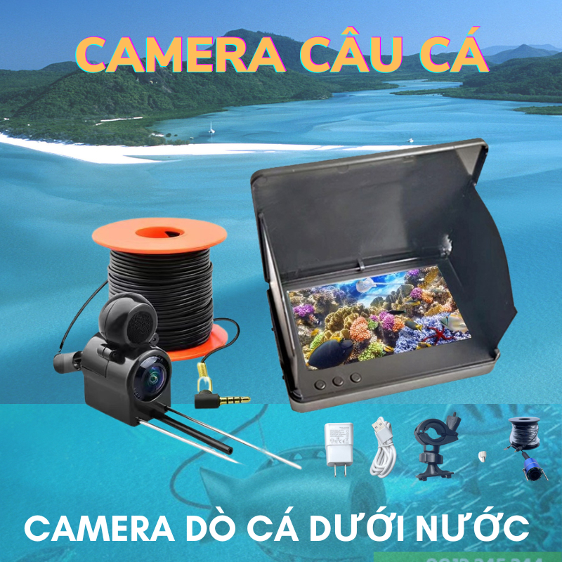 Camera soi cá, camera câu cá dưới nước kèm màn hình 4.3inch chống nước ...