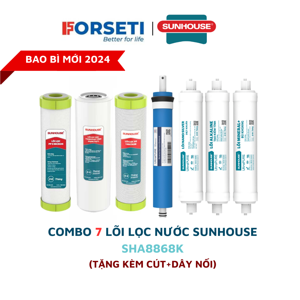 Combo 7 lõi lọc nước chính hãng cho model máy SUNHOUSE SHA8868K ...