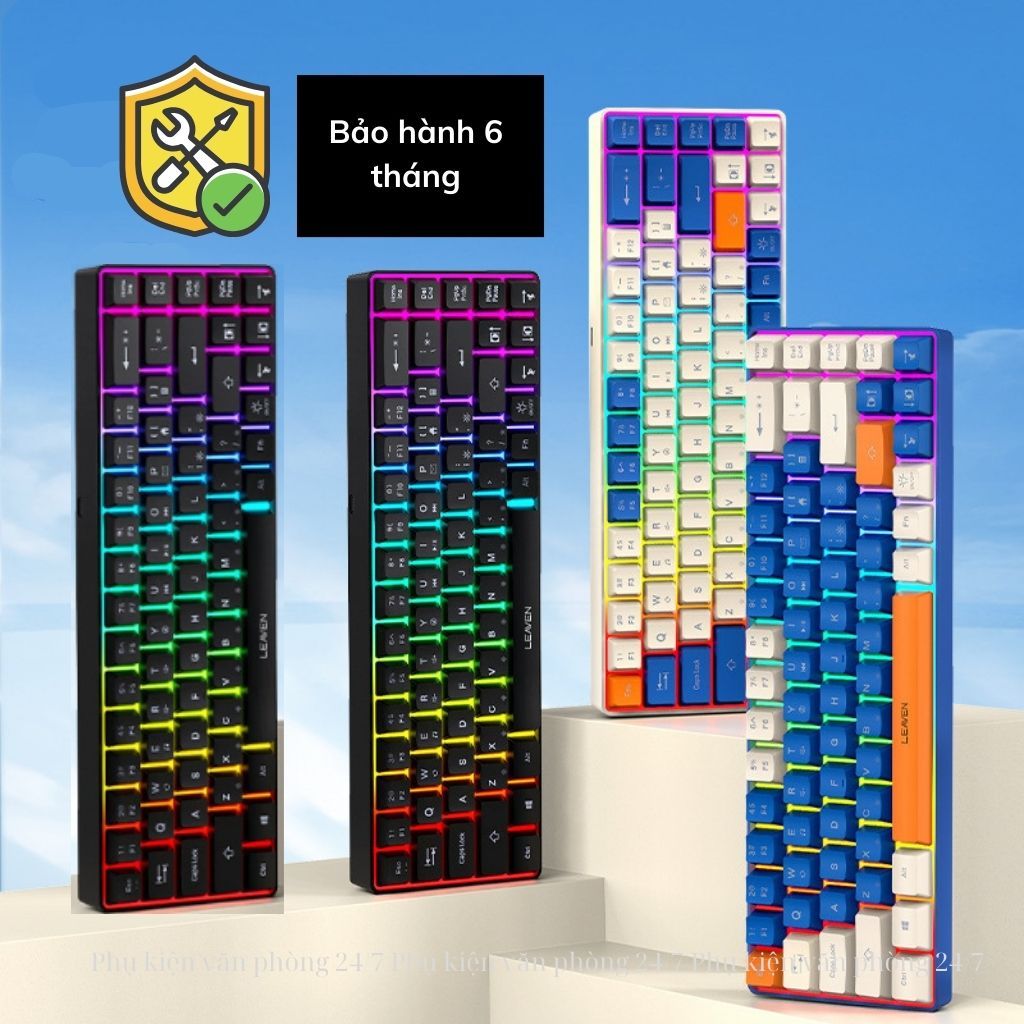 Bàn phím giả cơ K680 từ nhà LEAVEN, layout 68, 12 hiệu ứng led RGB, kết ...