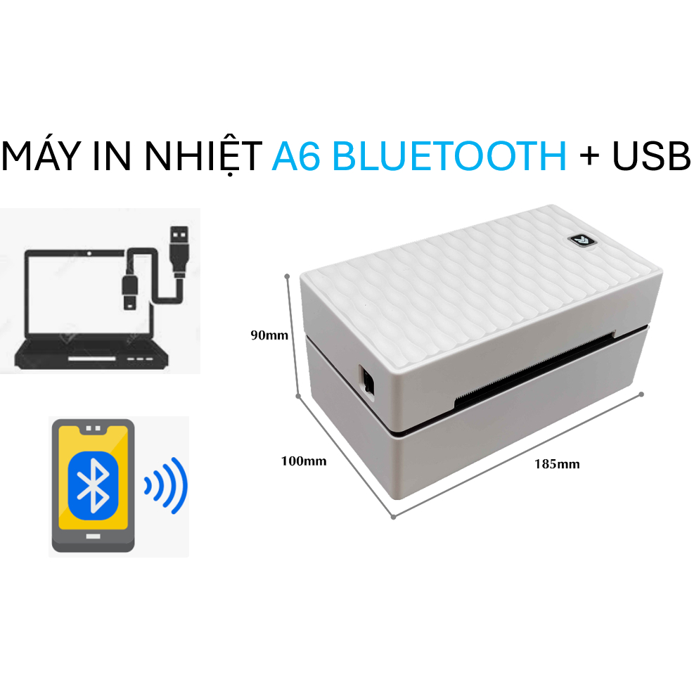 Máy in nhiệt Bluetooth A6 - in đơn sàn TMĐT các đơn vị vận chuyển ...