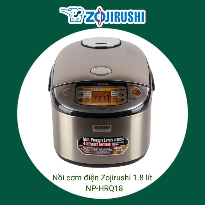 NỒI CƠM ĐIỆN ÁP SUẤT CAO TẦN ĐIỆN TỬ ZOJIRUSHI NP-HRQ18 1,8 lít nhập khẩu Nhật Bản | Shopee Việt Nam