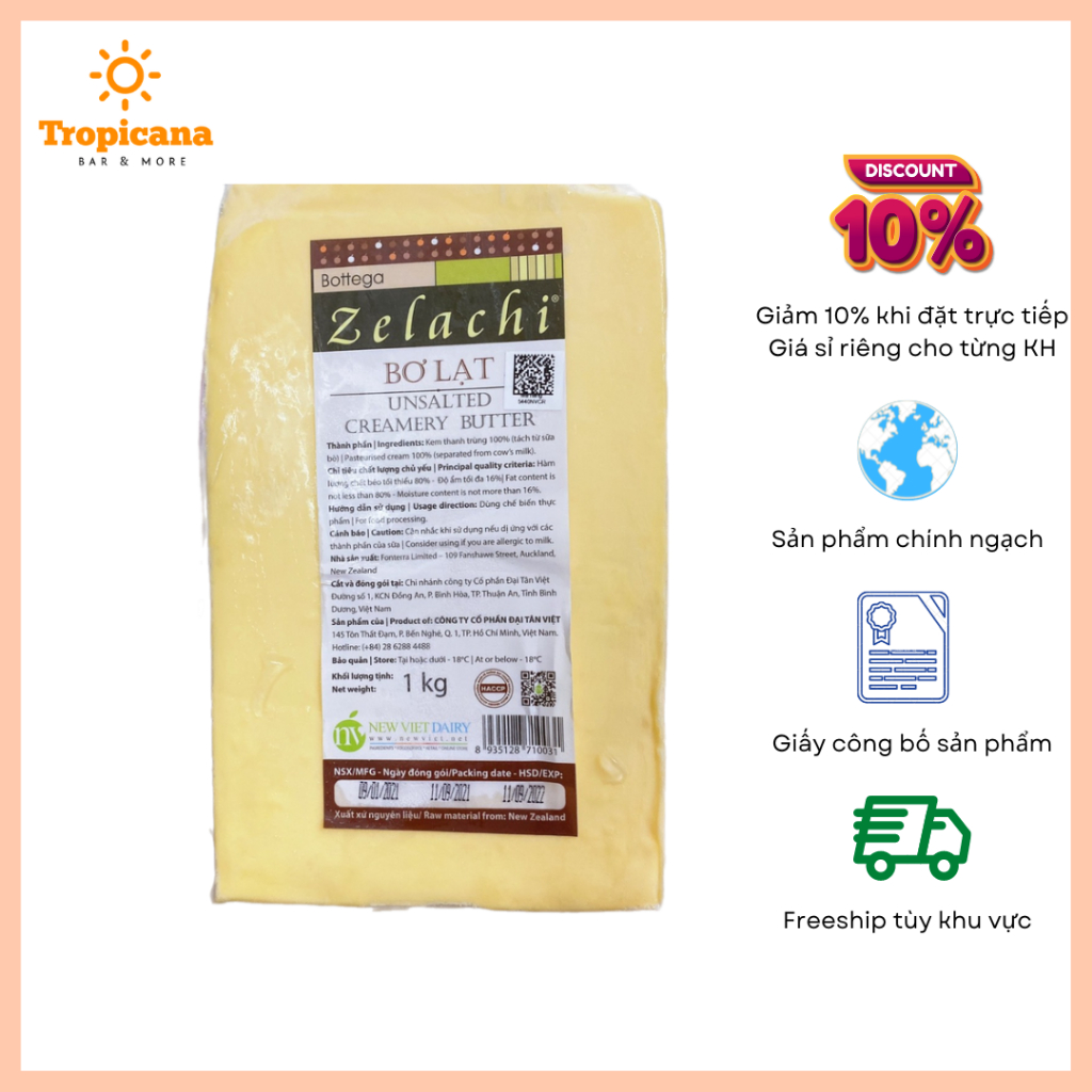 Bơ thực vật lạt Bottega Zelachi 1kg | Shopee Việt Nam
