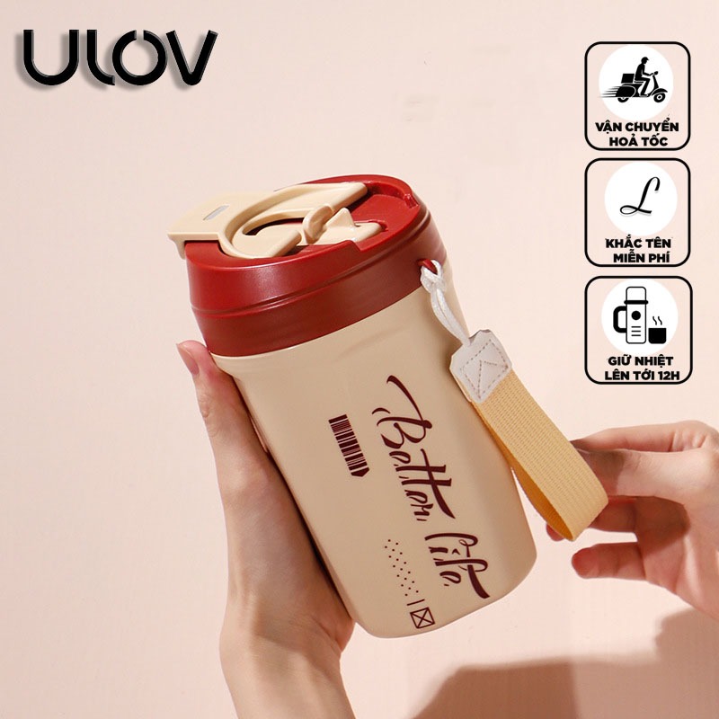Ly giữ nhiệt văn phòng nắp chống đổ có quai xách 520ml, inox 304 chính hãng ULOV-COCGN06 ...