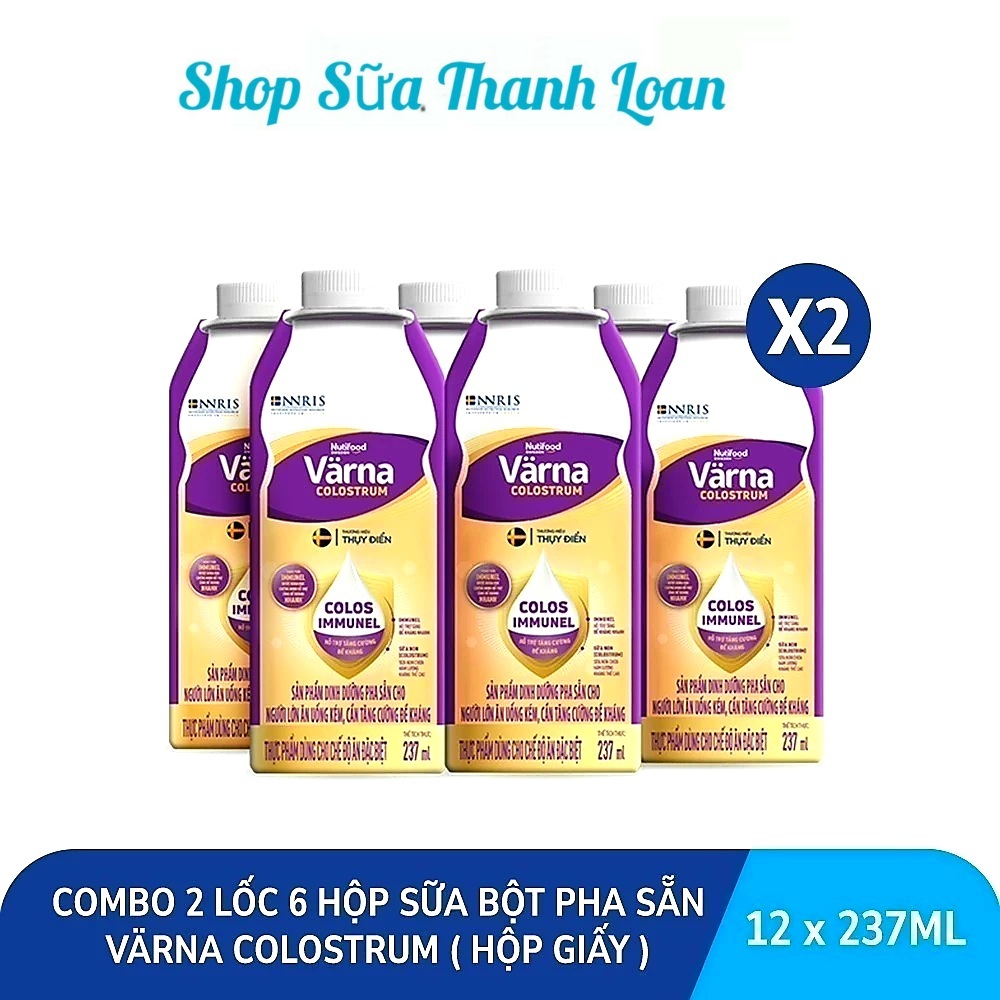 [HSD T5-2025] COMBO 2 LỐC 12 Hộp Sữa Bột Pha Sẵn Varna Colostrum 237ml ...