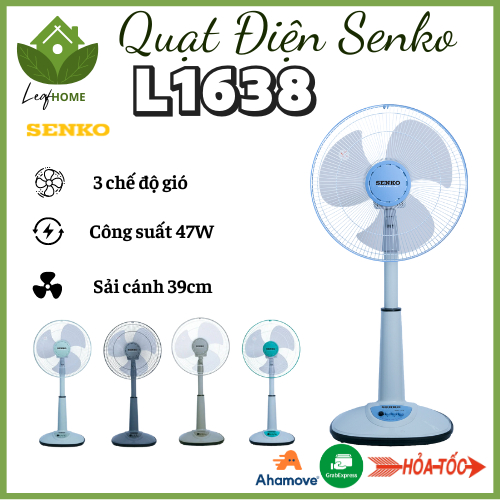 Quạt Điện Đứng Senko L1638 _ Công suất 47W, 3 Chế Độ Gió, Bảo Hành 12 ...