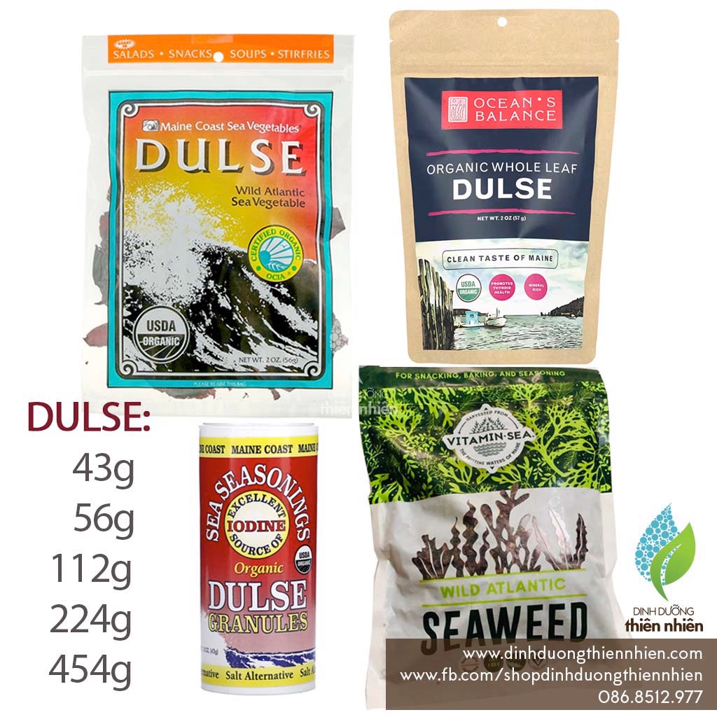 Tảo Biển Hữu Cơ Đại Tây Dương Dulse Maine Coast Organic Dulse, Wild ...