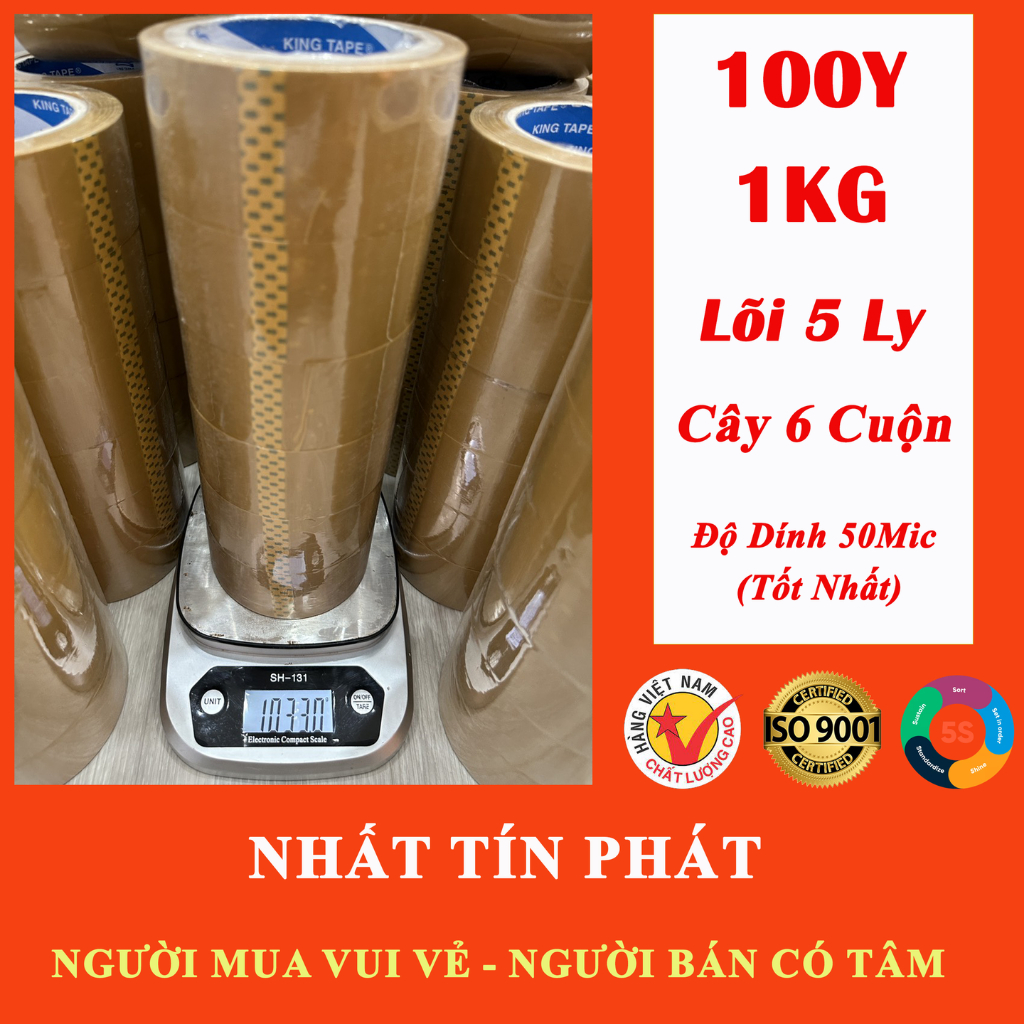 Băng keo Trong, Đục 1 cây 6 cuộn dày dính quy cách 1kg-100y | Shopee Việt Nam