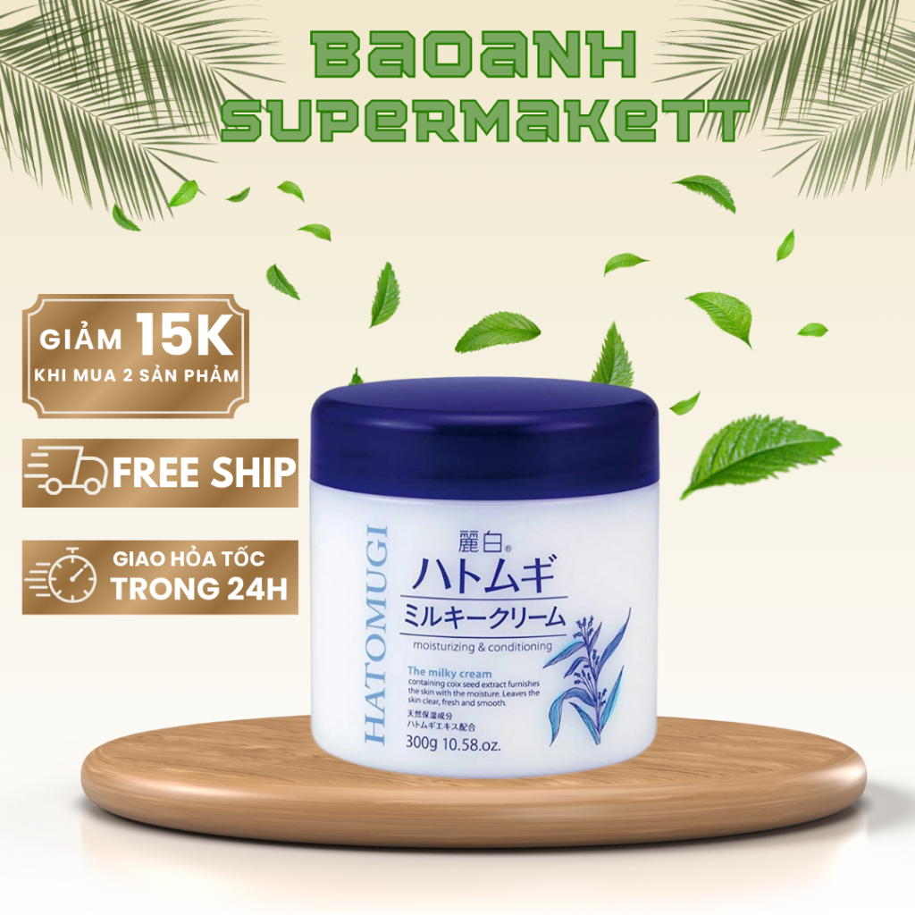 Kem dưỡng da Hatomugi Moisturizing Conditioning The Milky Cream 300g ...