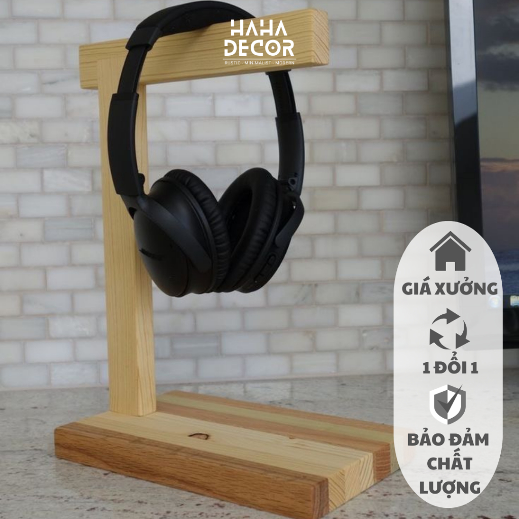 Kệ treo tai nghe headphone thân gỗ giá đỡ tai nghe gỗ thông mỹ KGDB03 ...
