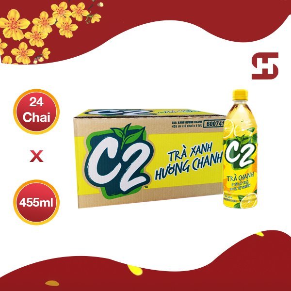HỎA TỐC - Thùng Trà Xanh C2 Hương Chanh 455ml (24 Chai x 455ml) | Shopee Việt Nam