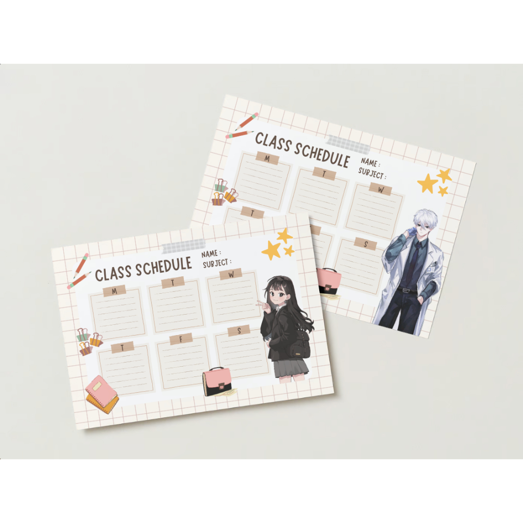 Sét 2 Thời Khóa Biểu Beo Blue Timetable Sticker Dễ Thương Tiện Lợi Ghi ...