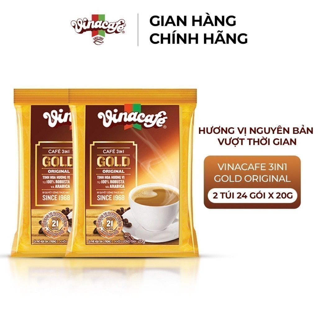 [Vinacafé] Combo 2 Túi Cà Phê Vinacafé 3in1 Gold Original - 24 gói/túi ...
