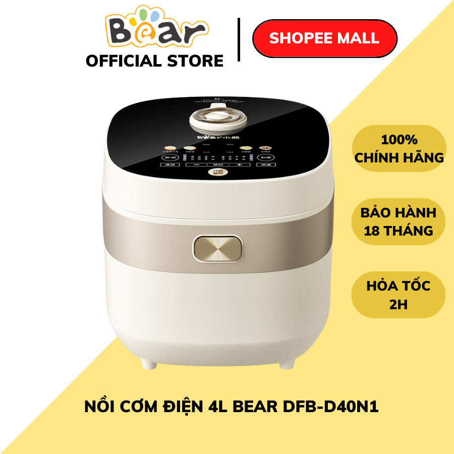 Nồi Cơm Điện Tử 4L Bear DFB-D40N1, Lòng Nồi 6 Lớp Đa Năng Nấu Cơm Hầm Hấp Hâm Nóng Hẹn Giờ, BH ...
