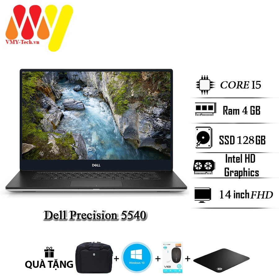 Laptop Dell Precision 5540, Core i7-9850H, Ram 16GB, ổ cứng 512GB, màn ...