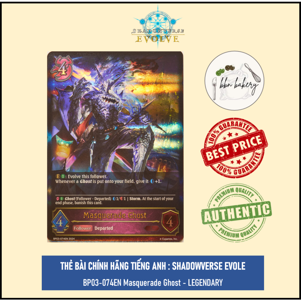 Thẻ Bài Shadowverse Evolve Chính Hãng: BP03-074EN Masquerade Ghost - Legendary | Shopee Việt Nam