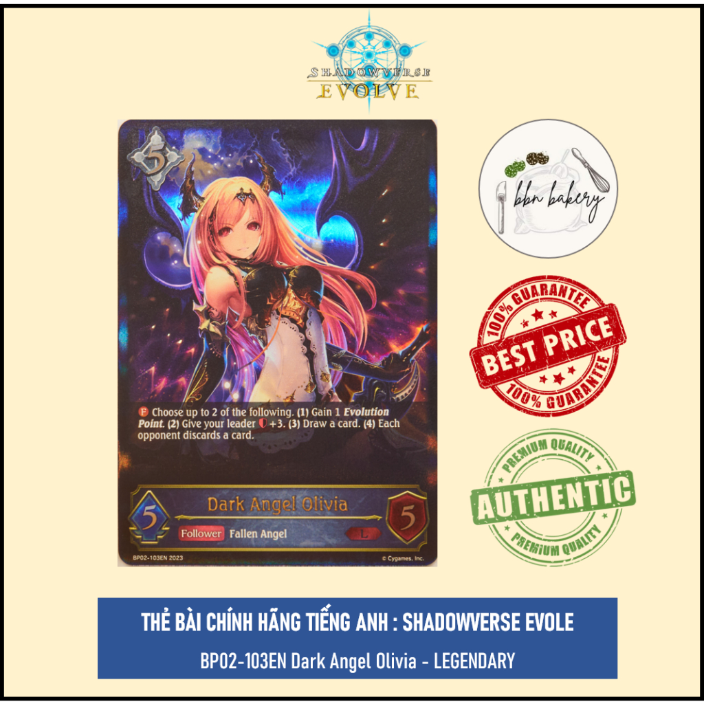 Thẻ Bài Shadowverse Evolve Chính Hãng: BP02-103EN Dark Angel Olivia - Legendary | Shopee Việt Nam