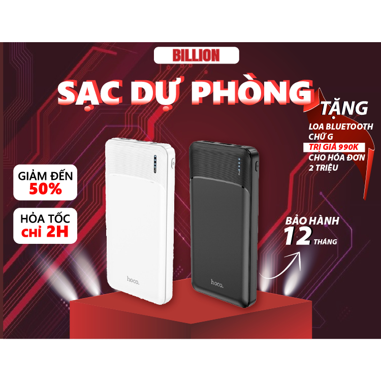 Pin Sạc Dự Phòng Hoco SU02 20000mAh 2 Output USB 2 Input Micro TypeC ...