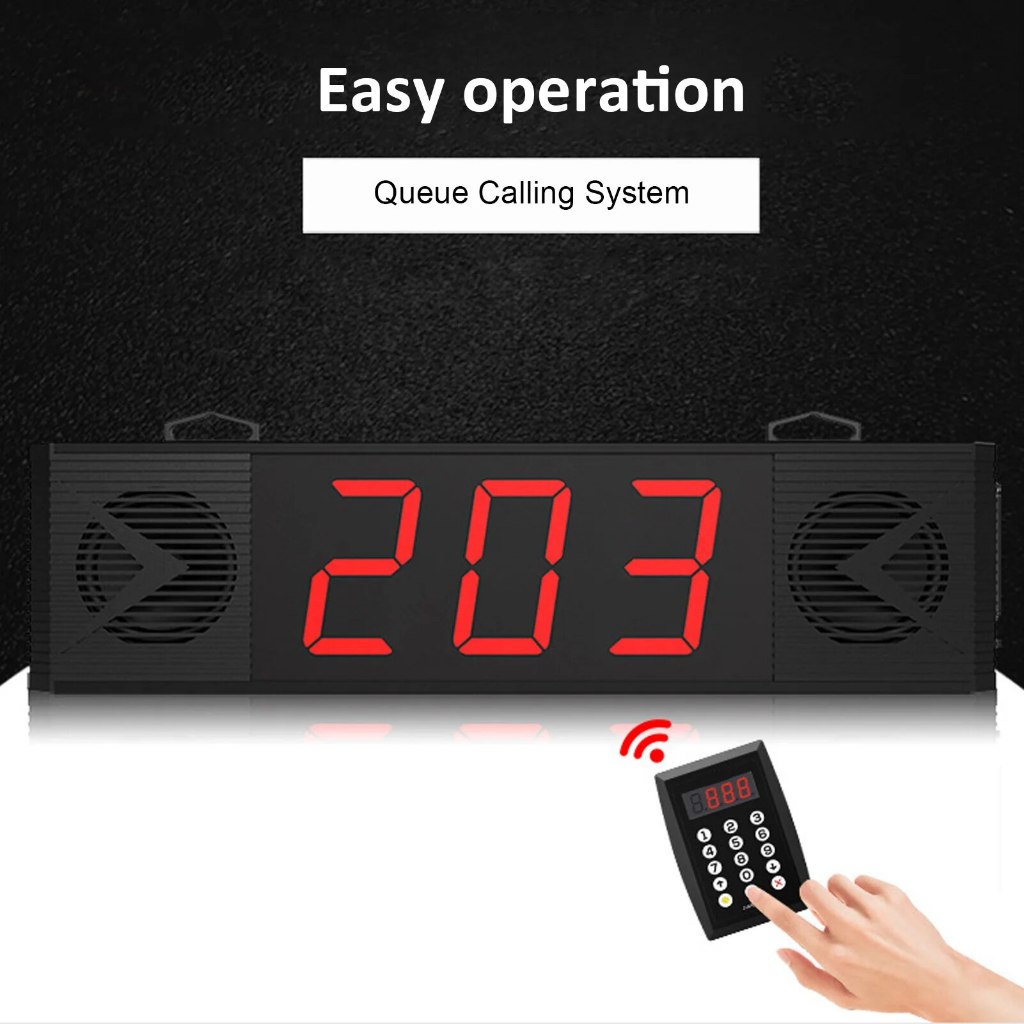 Bộ Màn Hình Gọi Số Thứ Tự Cho Quán Ăn System Wireless Waiter Server JT-203Q Hiển Thị 3 Chữ Số ...