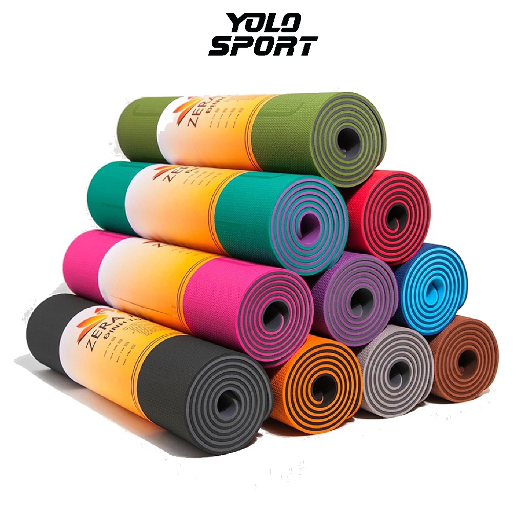 Thảm Tập Yoga Định Tuyến TPE Zera Mat 8mm 2 Lớp Cao Su Chống Trơn Lún ...