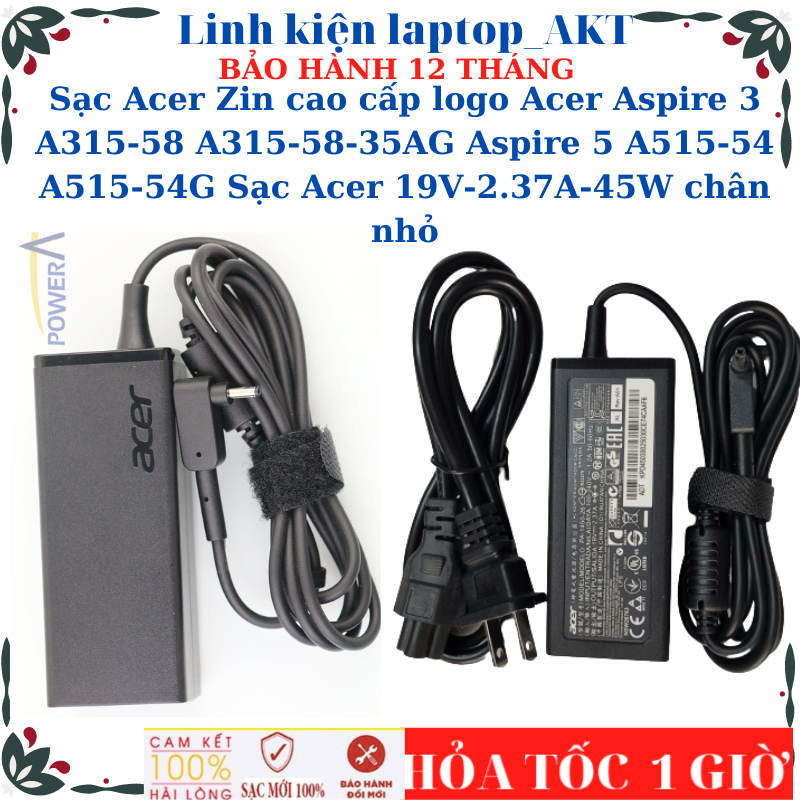 Sạc Acer Zin cao cấp logo Acer Aspire 3 A315-58 A315-58-35AG Aspire 5 ...
