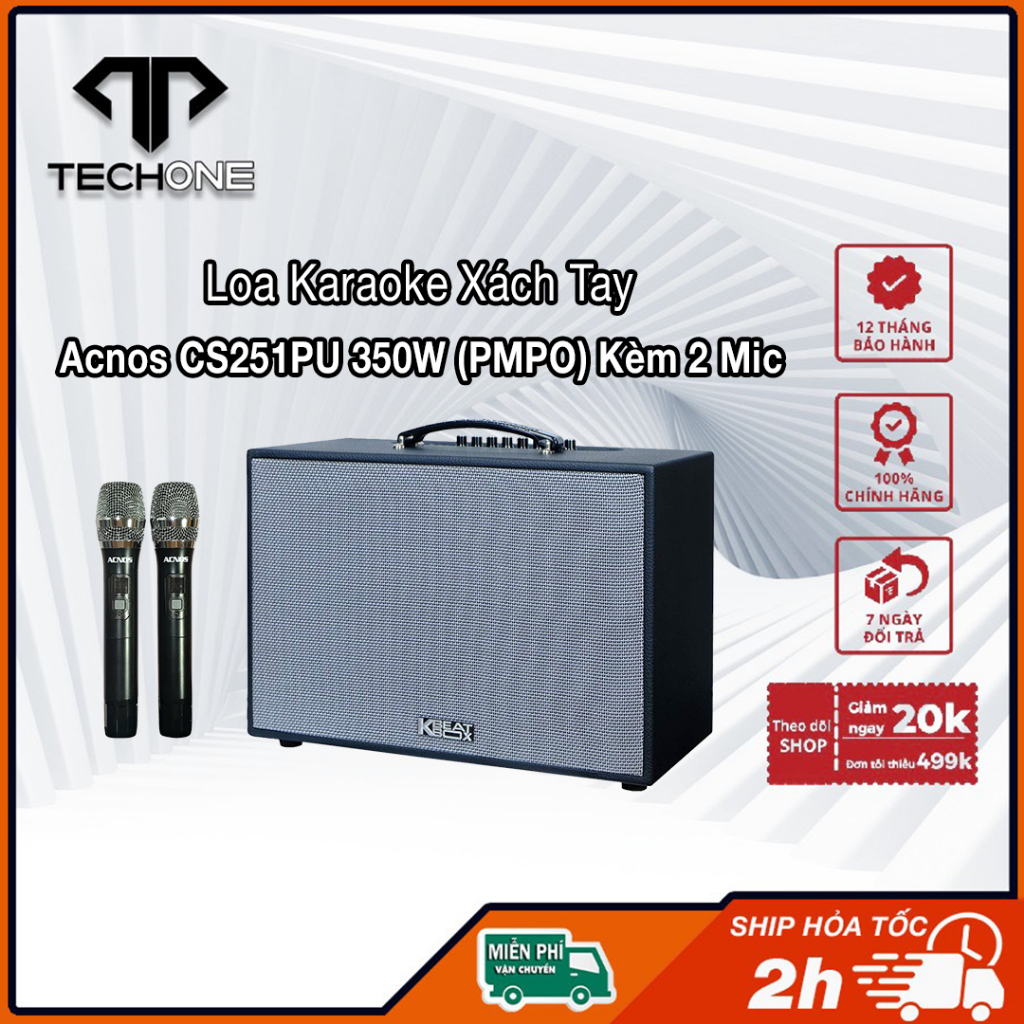 Loa Karaoke Xách Tay ACNOS CS251PU 350W Tặng Kèm 2 Mic Hàng Chính Hãng - Bảo Hành 12 Tháng ...
