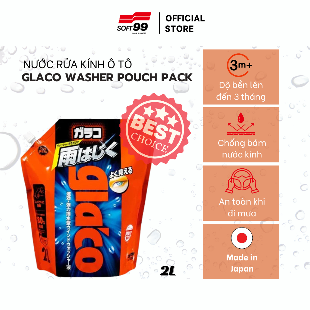 Nước rửa kính ô tô & chống bám nước trên kính Soft99 Glaco Washer Pouch Pack G-80 2L | Shopee ...