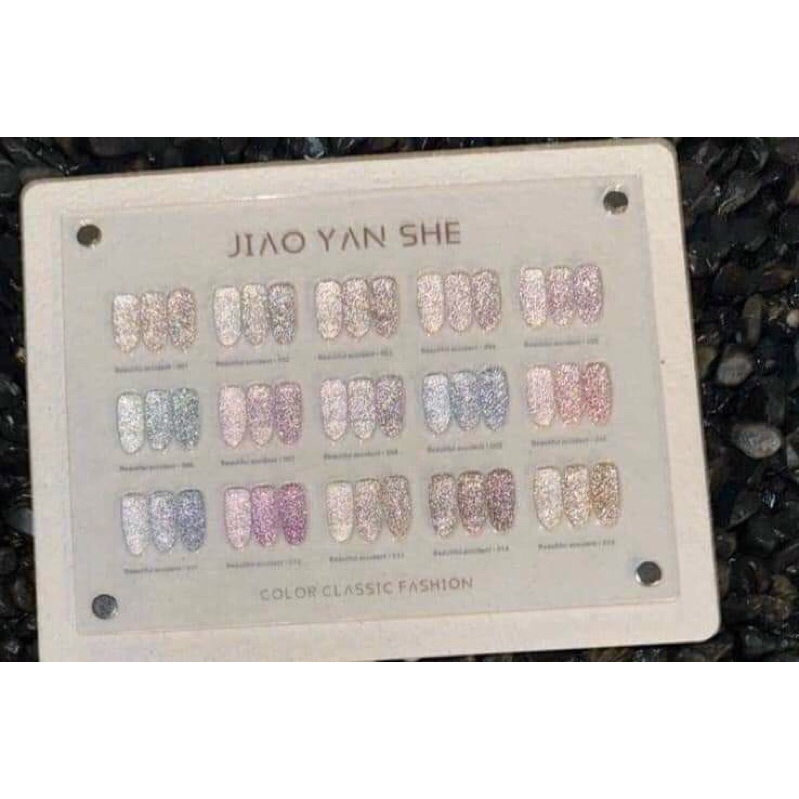 Nhũ flash jiao yan she 15 chai có bảng màu đi kèm / Sét sơn nhũ flash ...