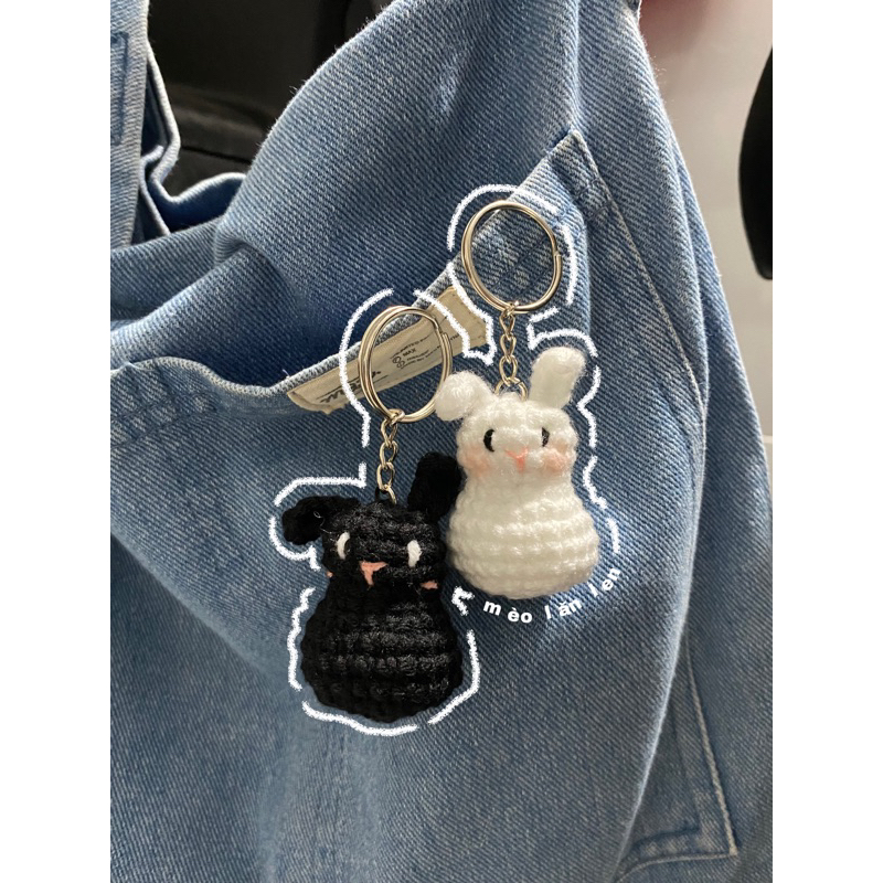 Móc khóa thỏ len mini | Shopee Việt Nam