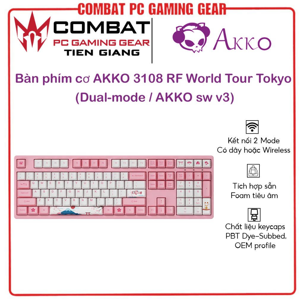 Bàn phím cơ AKKO 3108 RF World Tour Tokyo (Hàng chính hãng) - Bảo hành 12 tháng | Shopee Việt Nam