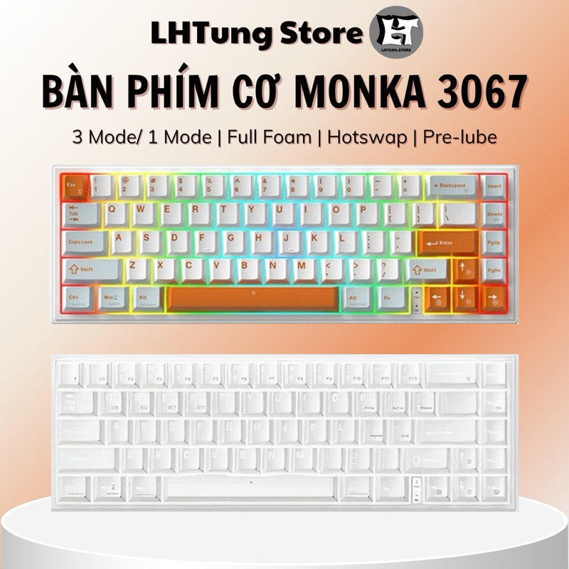 [SẴN GIAO NGAY] Bàn phím cơ MONKA 3067 V2 Pro full phím mạch xuôi 3 ...