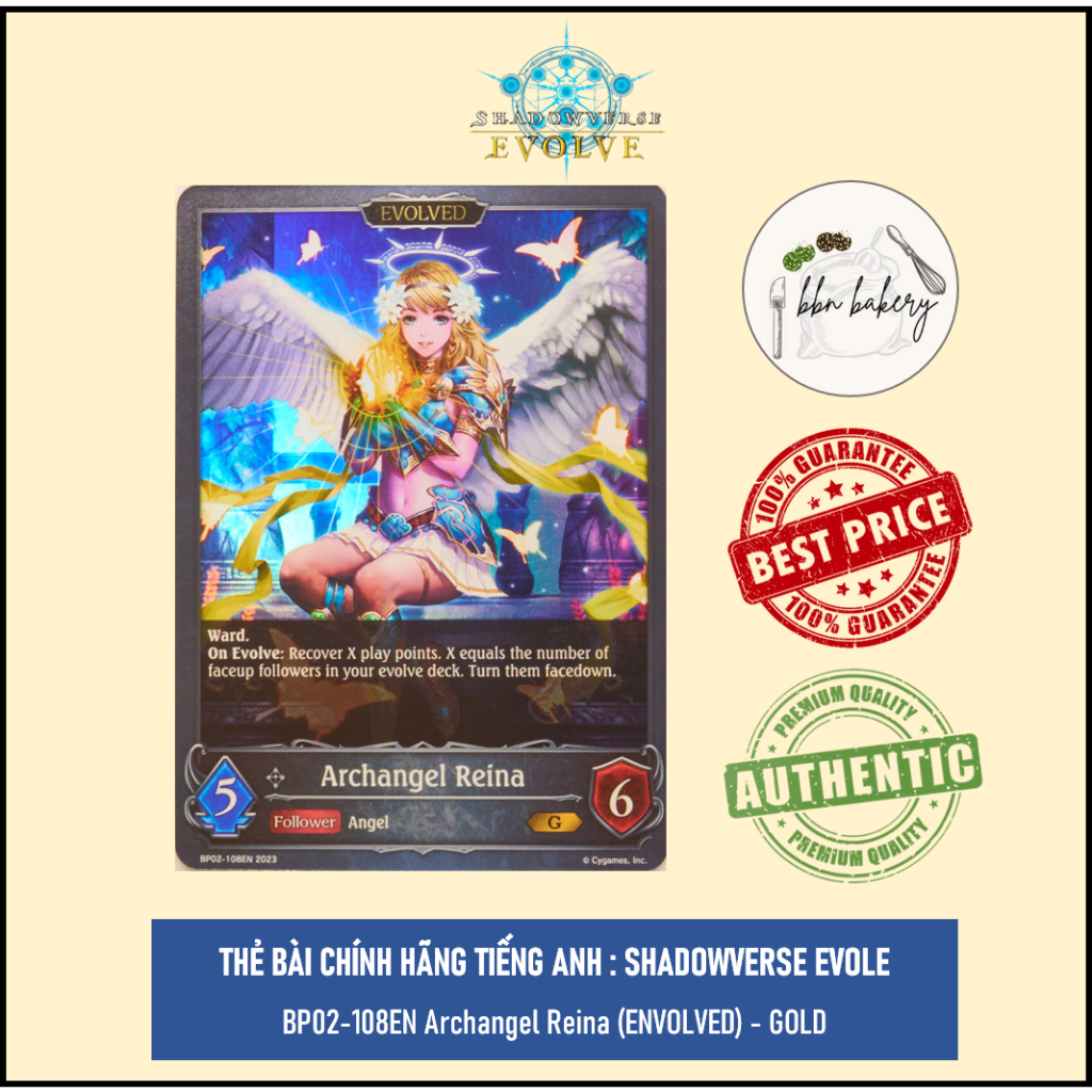Thẻ Bài Shadowverse Evolve Chính Hãng: BP02-108EN Archangel Reina (Evolved) - Rarity: Gold ...