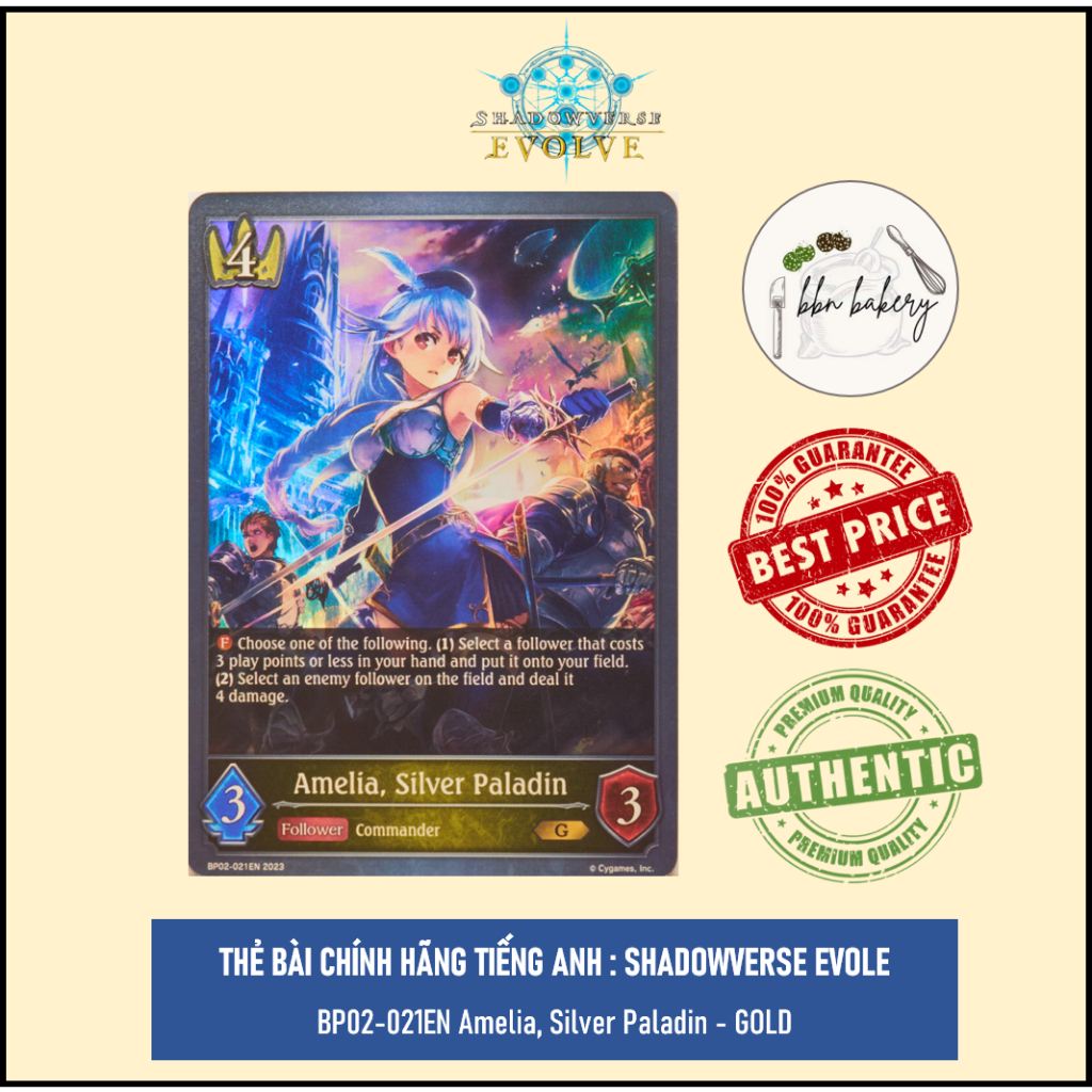 Thẻ Bài Shadowverse Evolve Chính Hãng: BP02-021EN Amelia, Silver ...