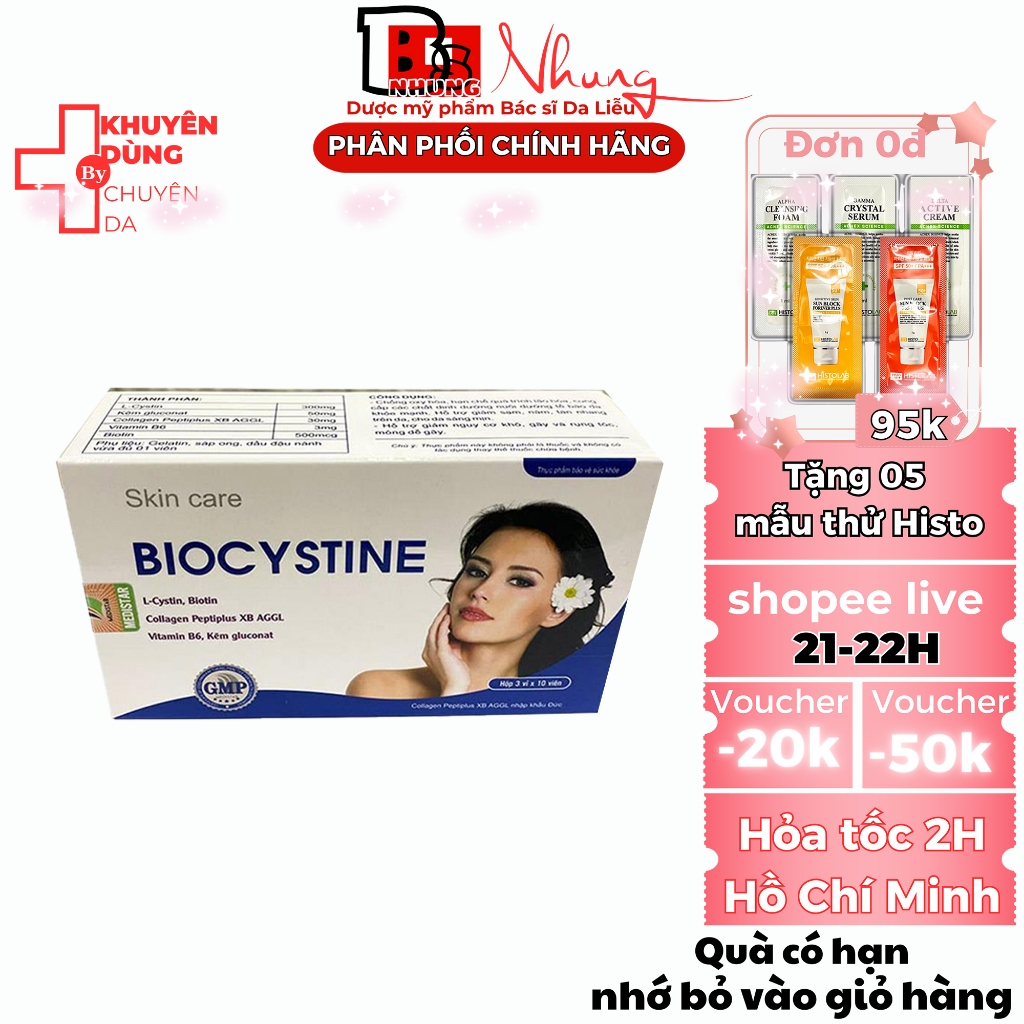 Viên uống Biocystine - viên uống hỗ trợ đẹp da, chống lão hóa, mọc tóc ...